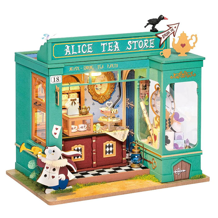 Rolife Alice's Tea Store DIY Miniature House Kit - 136 PCS | Mind Games ...