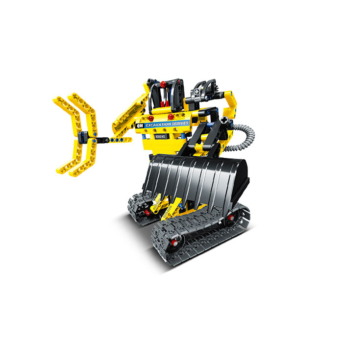 Block Kit Engineering Excavator And Robot 2 In 1 Mechanical ...