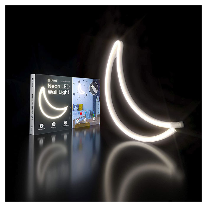 White Moon Atomi Smart Neon LED Light Decorative Wall Art | Mind Games ...