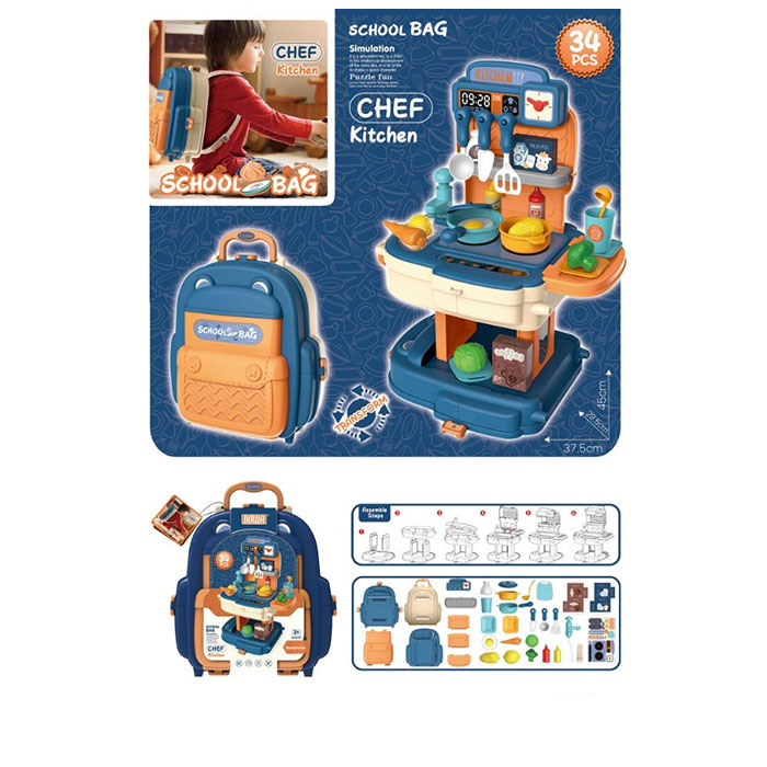 Kitchen Chef Playset With Portable Backpack | Mind Games Canada