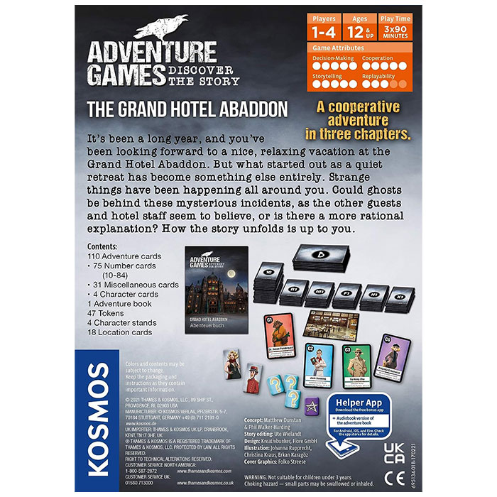 Adventure Games: The Grand Hotel Abaddon - Board Games | Mind Games Canada