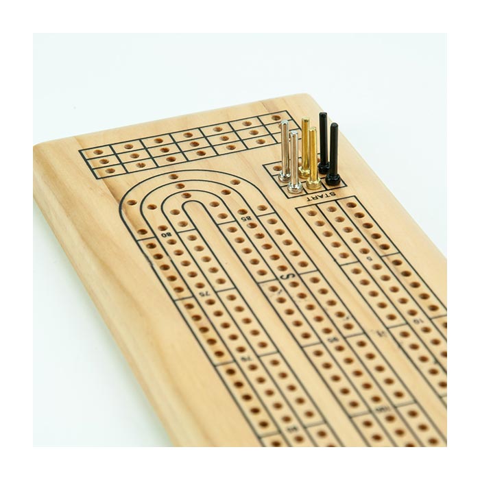 Cribbage Board Solid Natural Wood | Mind Games Canada