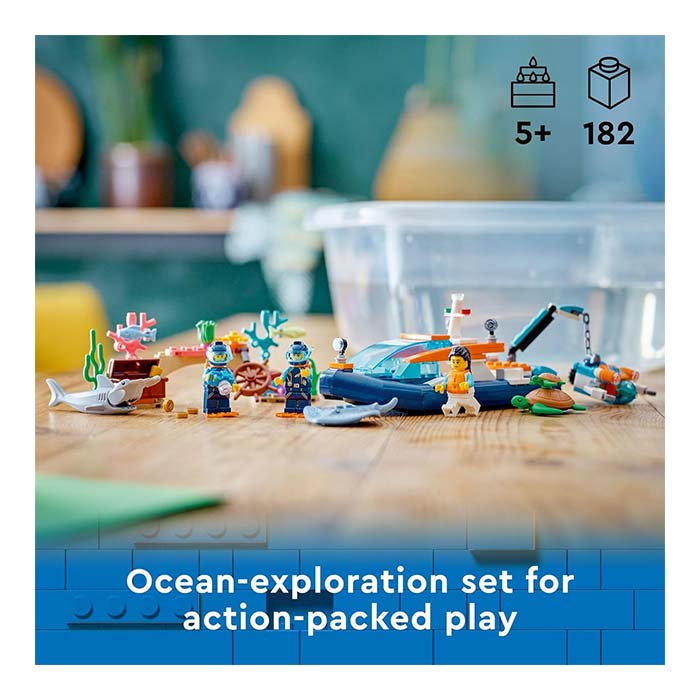 LEGO City Explorer Diving Boat Ocean Building Toy 182 Pcs | Mind Games ...