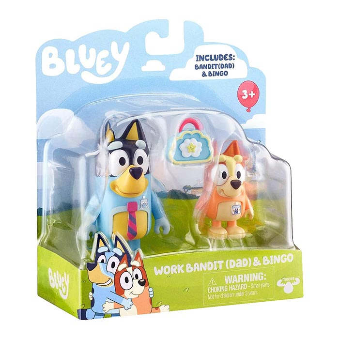 Bluey Work Bandit (Dad) & Bingo Figure 2 Pack | Mind Games Canada