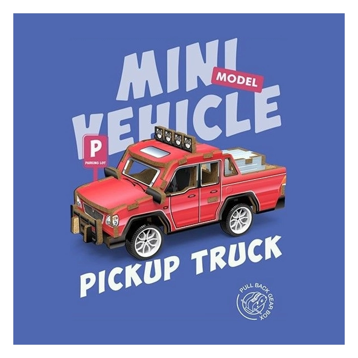 3D Wood Puzzle Pickup Truck With Pull Back 26 Pieces | Mind Games Canada