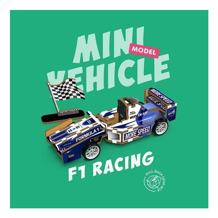 3D Wood Puzzle F1 Racing Car With Pull Back 26 Pieces | Mind Games Canada