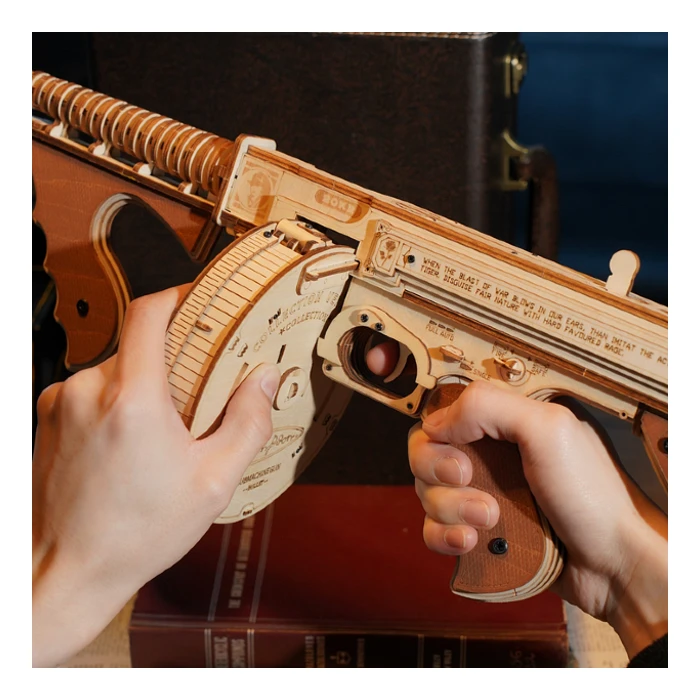 ROKR Thompson Submachine Gun Toy 3D Wooden Puzzle | Mind Games Canada