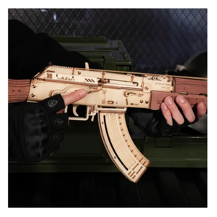 ROKR AK-47 Assault Rifle Gun Toy 3D Wooden Puzzle | Mind Games Canada