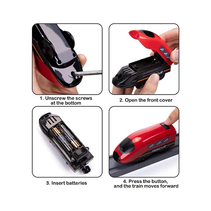 Fire Rescue Train Set - 66 Pieces | Mind Games Canada