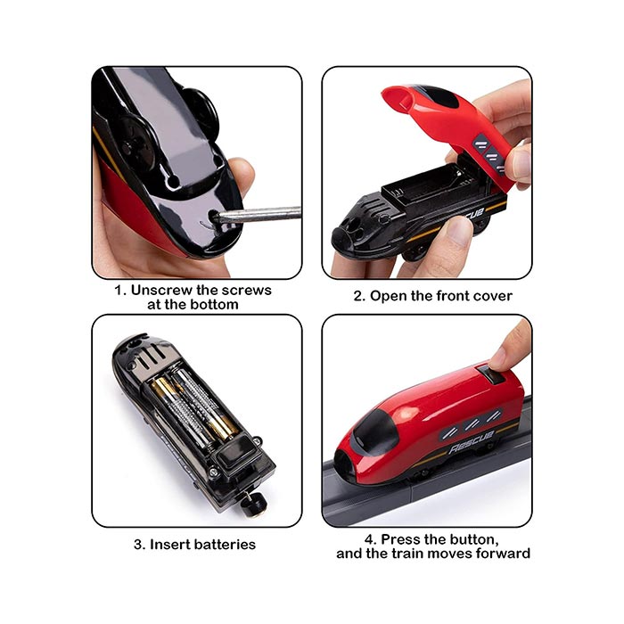 Fire Rescue Train Set - 92 Pieces | Mind Games Canada