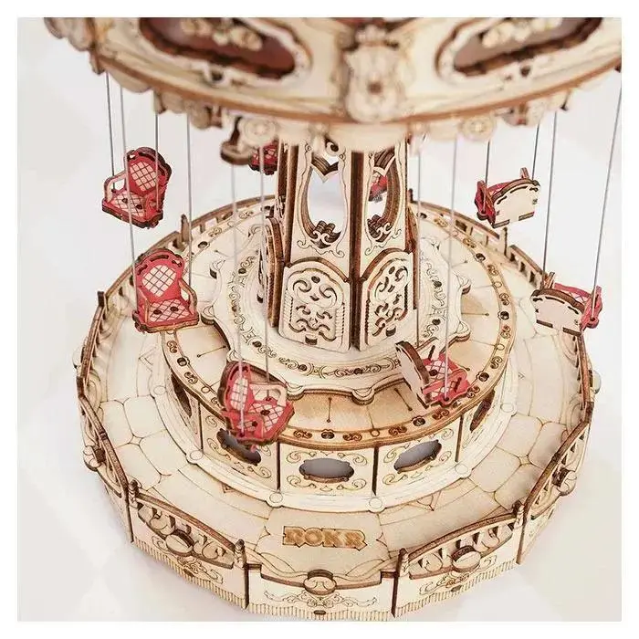 ROKR 3D Wooden Puzzle Swing Ride Music Box Fully Assembled With Display ...