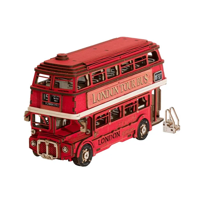 3D Wooden Puzzle DIY London Tour Bus | Mind Games Canada