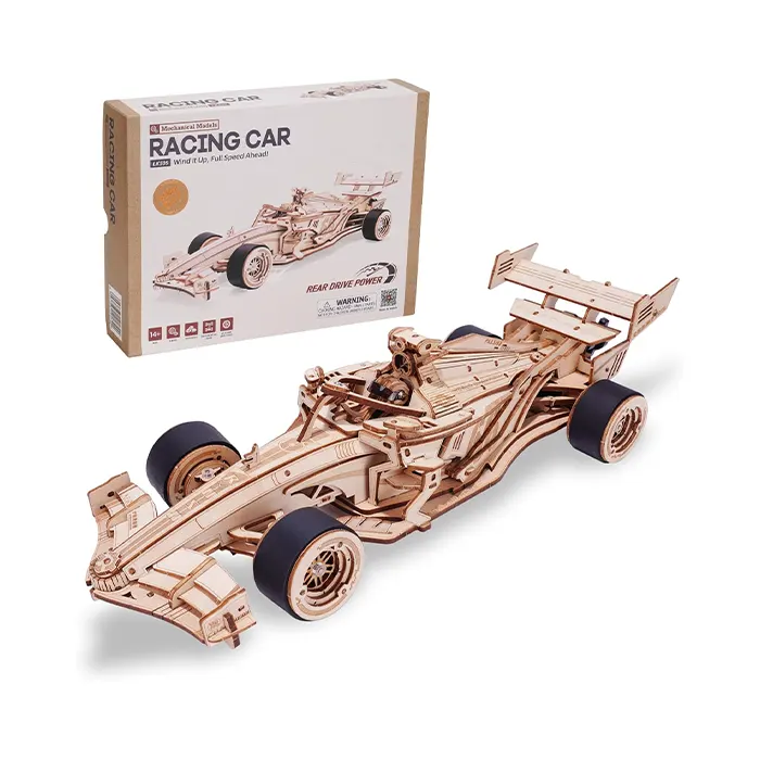Robotime 3D Wooden Puzzle DIY Racing Car Mechanical Model Kit | Mind ...
