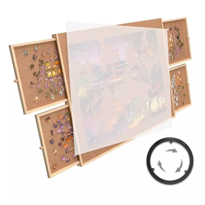 Tradeopia 1500 Pieces Rotating Puzzle Board With Drawers | Mind Games ...