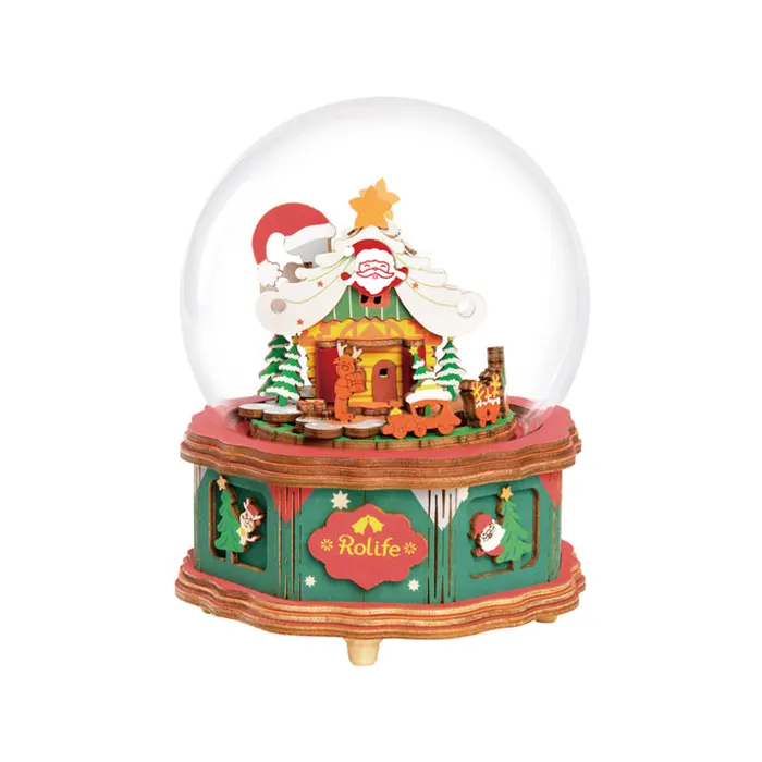 Robotime Rolife Christmas Town Music Box | Mind Games Canada