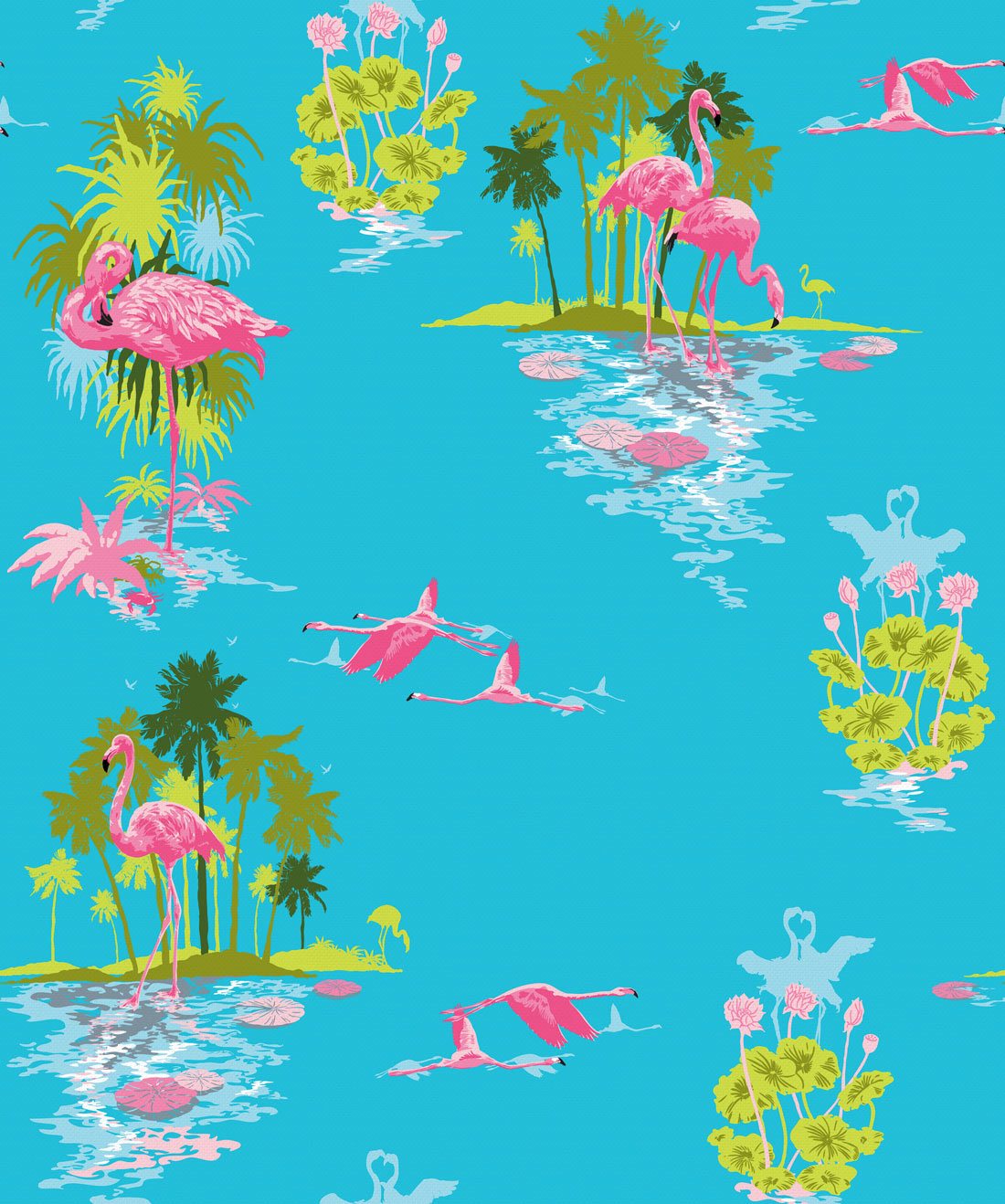 Flamingo Statement Wallpaper, bright Flamboyant • Milton & King