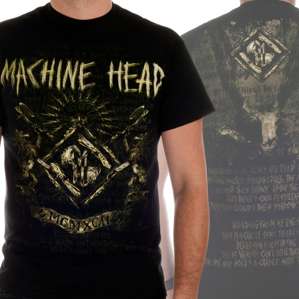 Machine Head "Crest And Lyrics" T-Shirt - IndieMerchstore