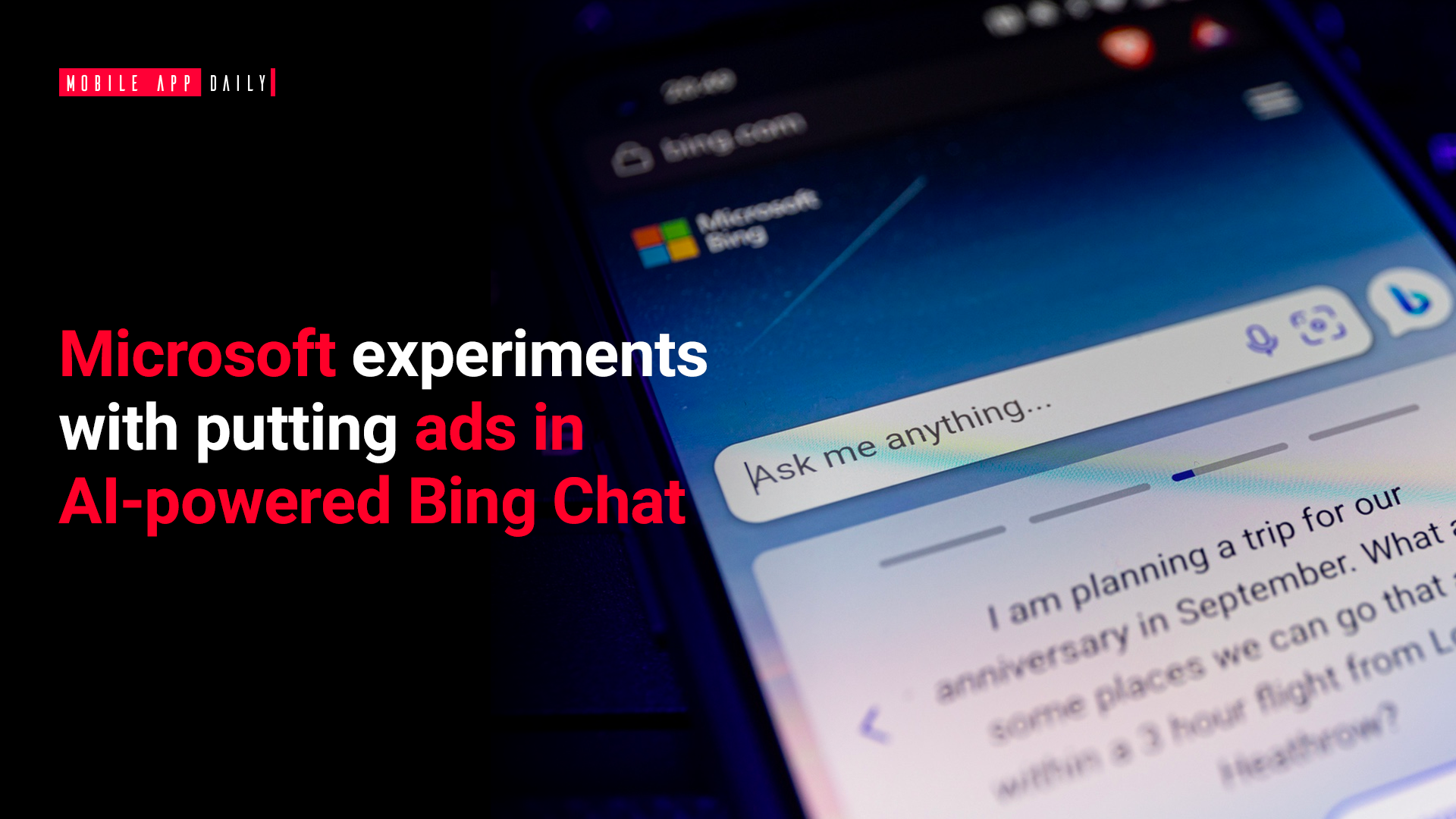 Microsoft tests the inclusion of ads in Bing Chat