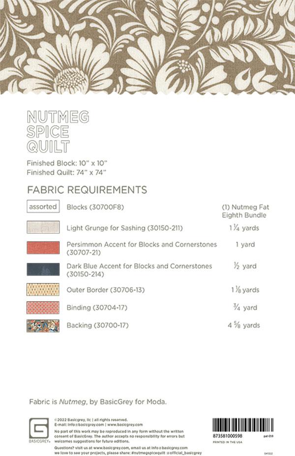Nutmeg Spice G BG PAT059 Basic Grey#1 at Moda Fabrics + Supplies