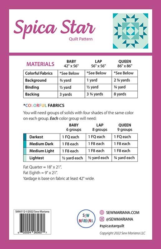 Spica Star SMA 112 Sew Mariana#1 at Moda Fabrics + Supplies