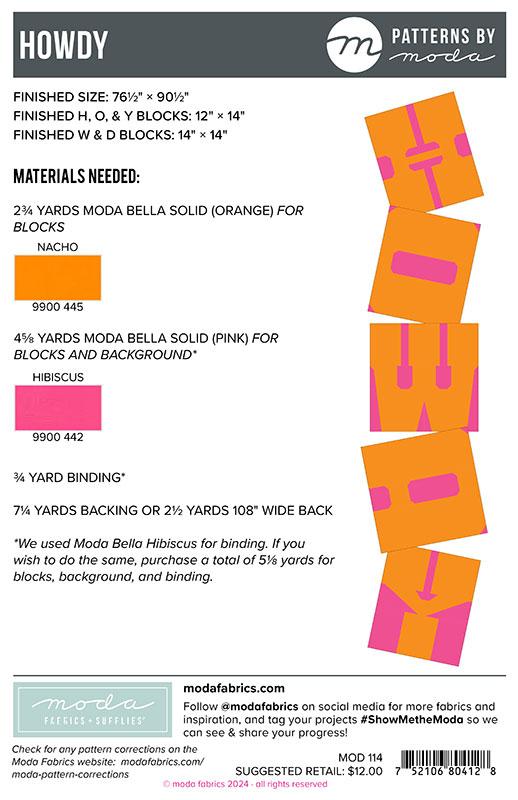 Howdy G* MOD 114 MODA#1 at Moda Fabrics + Supplies