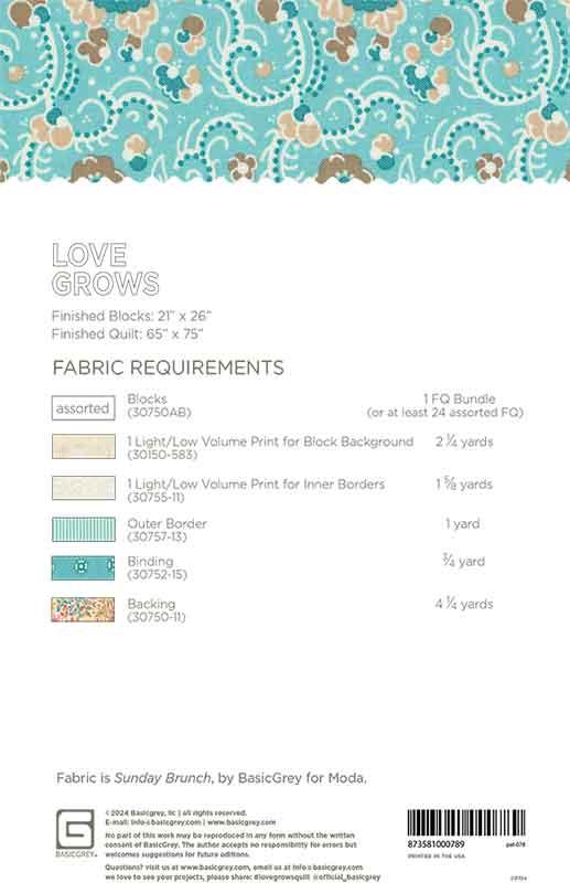 Love Grows G BG PAT078 Basic Grey#1 at Moda Fabrics + Supplies