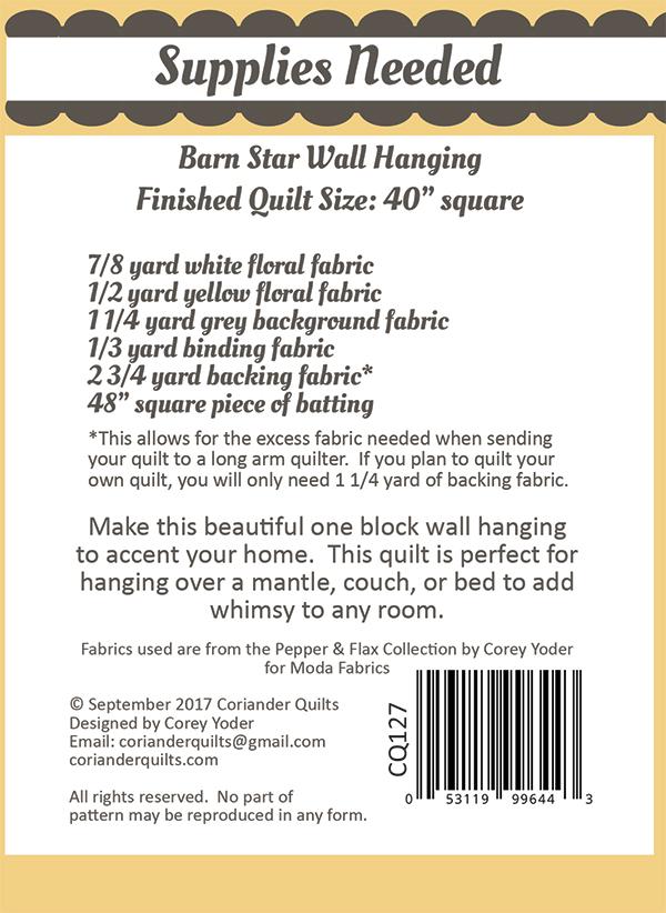 Barn Star CQ 127 Coriander Quilts#1 at Moda Fabrics + Supplies