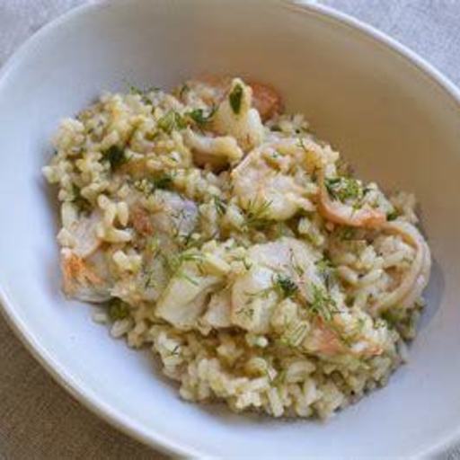 Modernmeal Brown Rice Risotto with Shrimp, Fennel, and Amaro