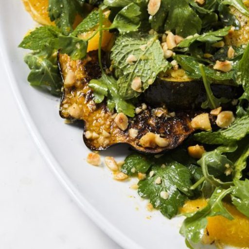 Modernmeal Roasted Acorn Squash with Orange-Herb Salad and Hazelnuts