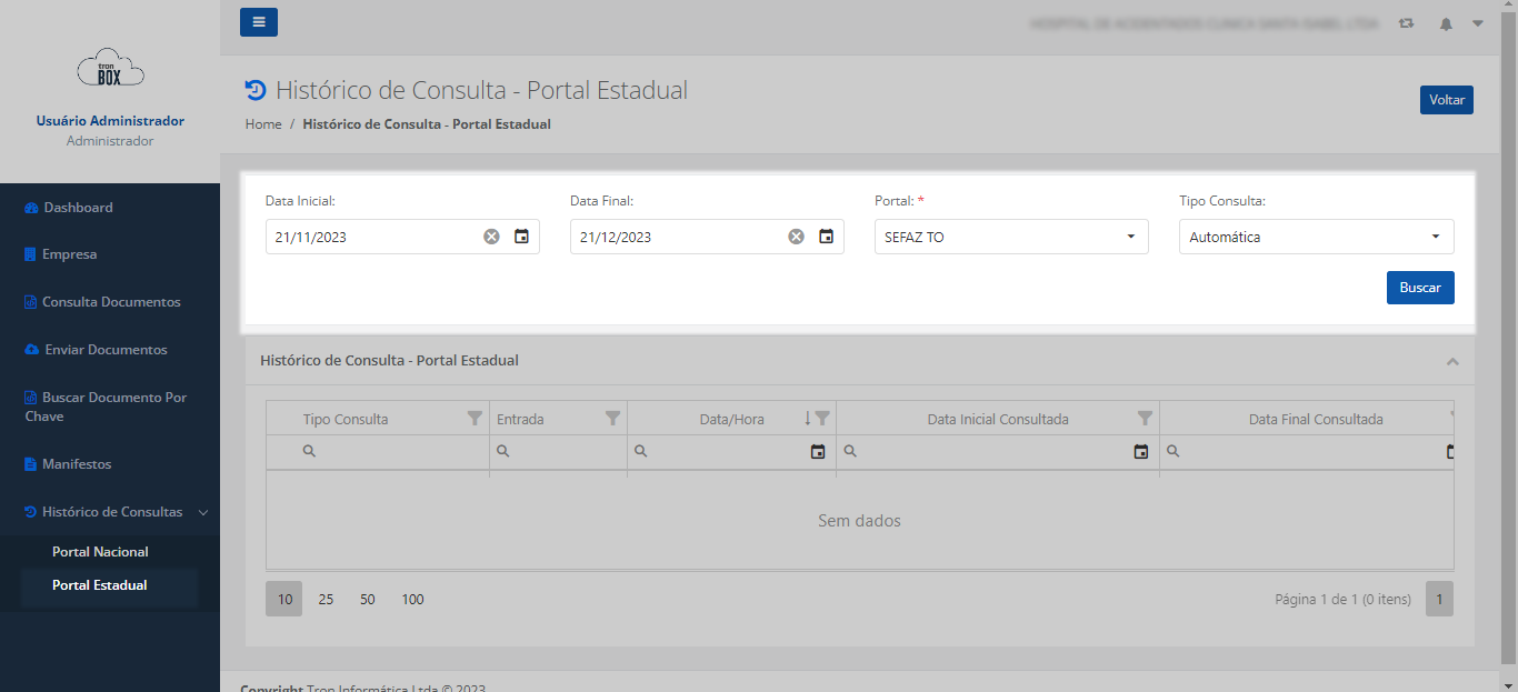 Busca automática de documentos de saída - SEFAZ MS - Tron