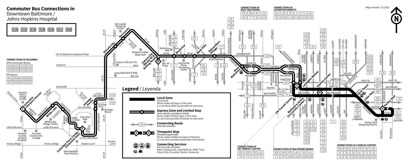Info & Maps | 150 | Columbia - Downtown/Harbor East | Maryland Transit ...