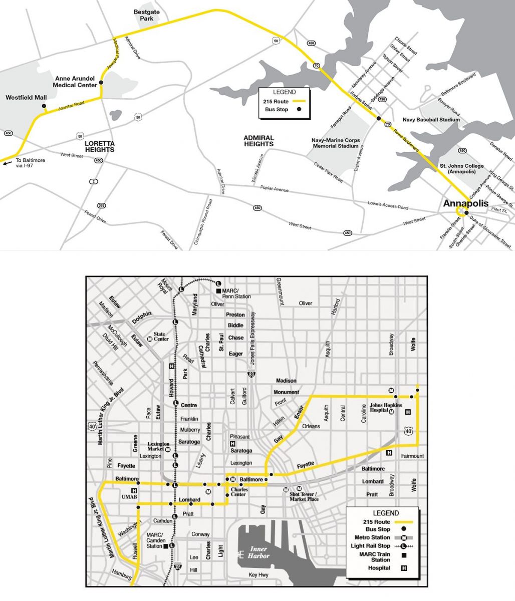 Info & Maps | 215 | BALTIMORE - ANNAPOLIS | Maryland Transit Administration