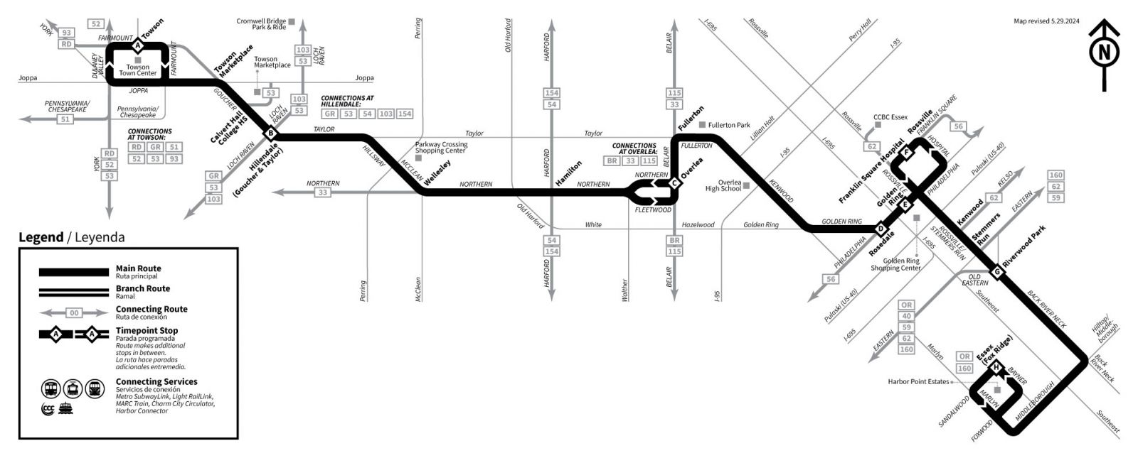 Info & Maps | 36 | Towson Town Center - Fox Ridge | Maryland Transit ...
