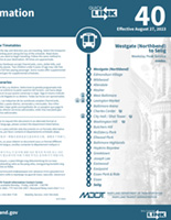 number 40 bus timetable