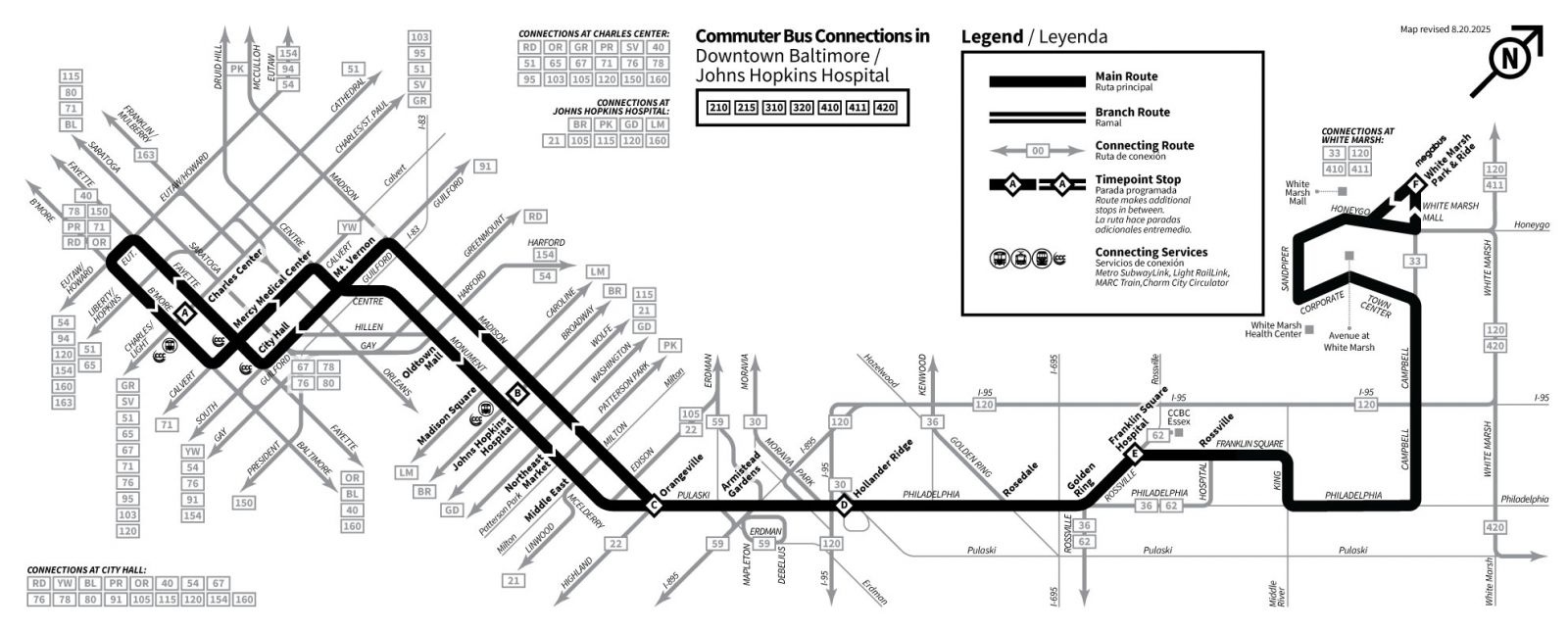 Info & Maps | 56 | Downtown - White Marsh | Maryland Transit Administration