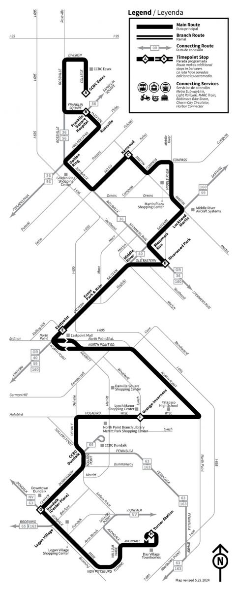 Info & Maps | 62 | CCBC Essex - Turner Station | Maryland Transit ...