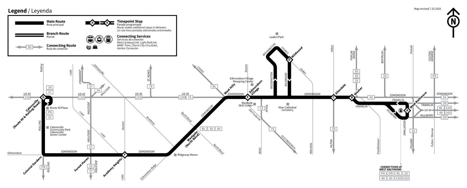 Info & Maps | 77 | West Baltimore MARC - Catonsville | Maryland Transit ...