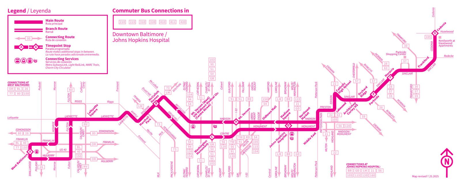 Info & Maps | CityLink PINK | Cedonia - West Baltimore MARC | Maryland ...