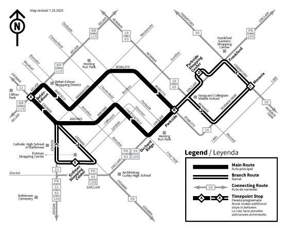 Info & Maps | 57 | Belair - Edison Circulator | Maryland Transit ...