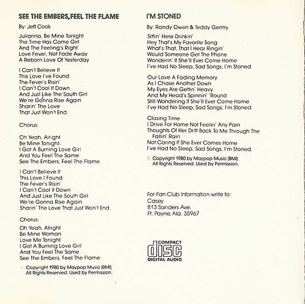 Alabama - FEELS SO RIGHT (CD) For Sale