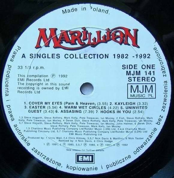 Marillion - 1982-1992 - A Singles Collection (LP) For Sale