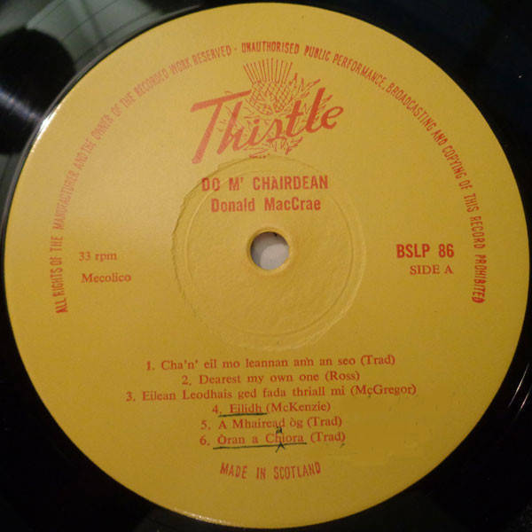Donald Macrae - Do M' Ch\xC3\xA0irdean (LP) For Sale