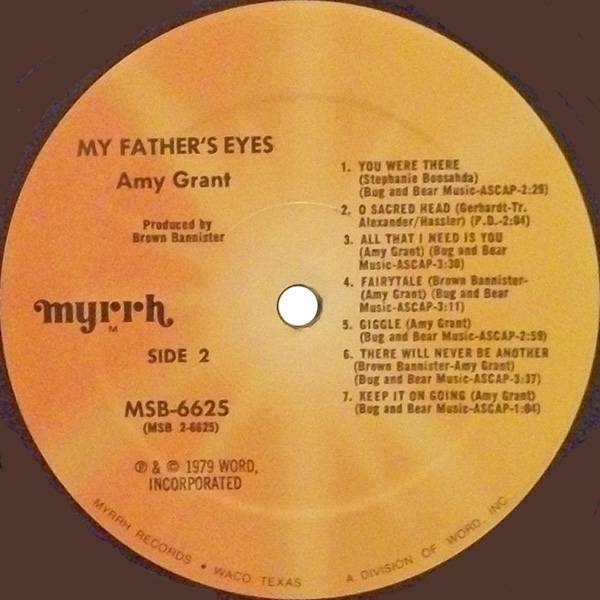 Amy Grant - MY FATHER'S EYES (LP) For Sale