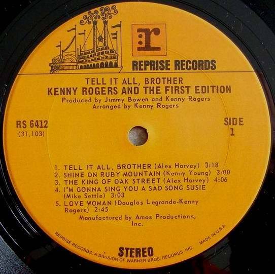Kenny Rogers & The First Edition - Tell It All Brother (LP) For Sale