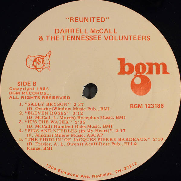 Darrell Mccall & The Tennessee Volunteers - Reunion (LP) For Sale