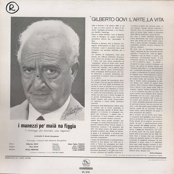 Gilberto Govi - I Manezzi Pe' Maiâ Na Figgia (LP) For Sale