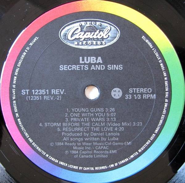 Luba - Secrets And Sins (LP) For Sale