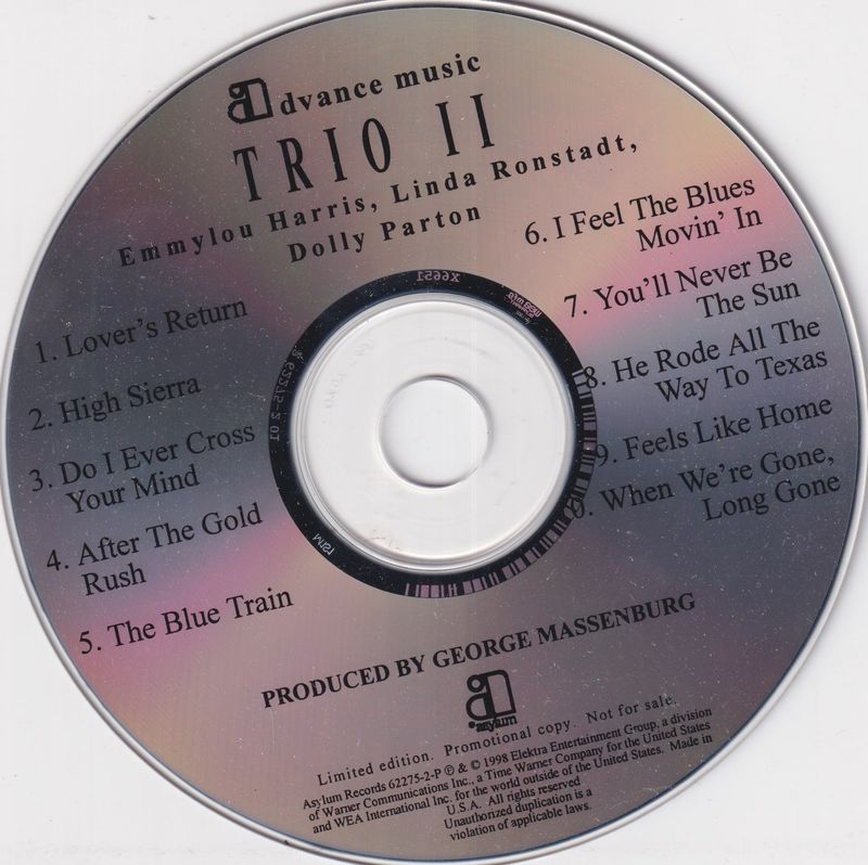 Trio ii by Emmylou Harris / Linda Ronstadt / Dolly Parton, CD with ...
