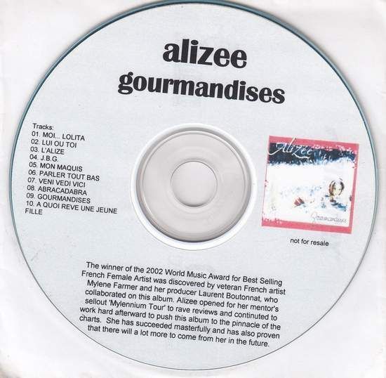 Alizee Gourmandises (Vinyl Records, LP, CD) on CDandLP