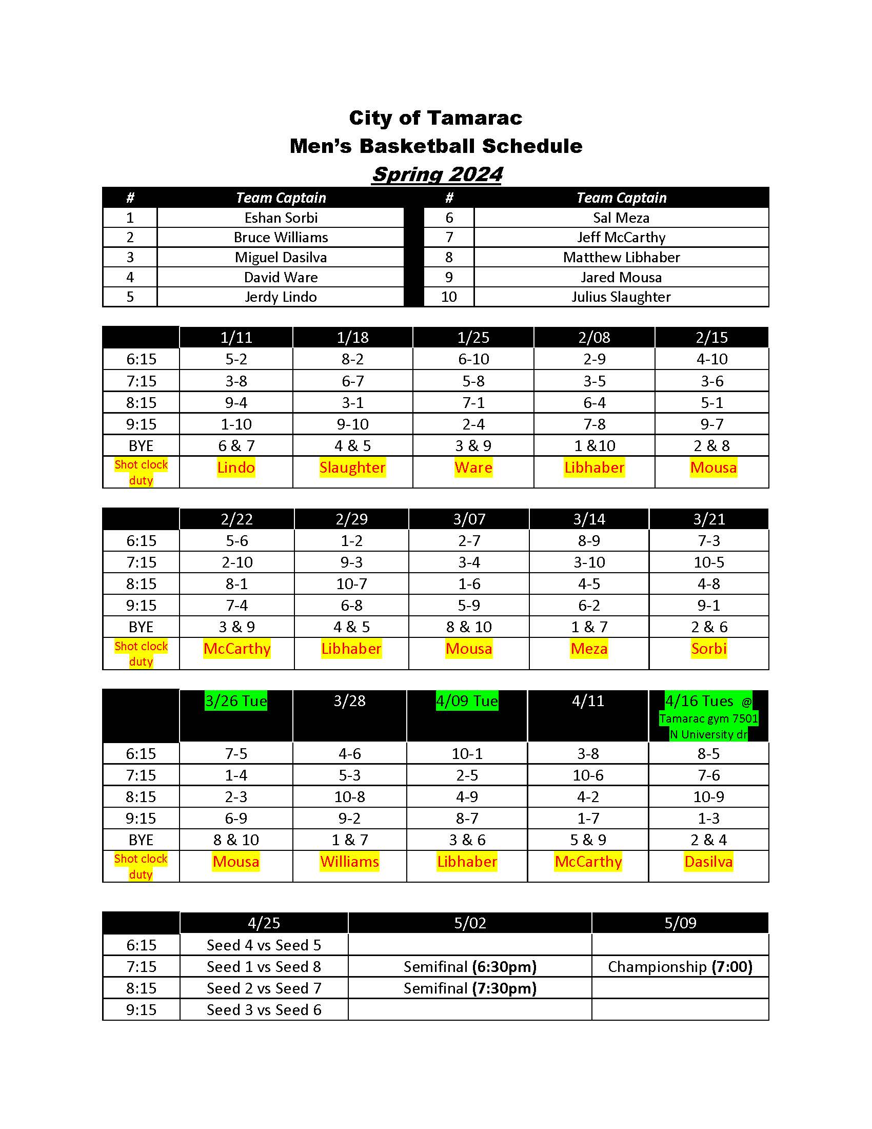 Tamarac Men's Basketball League - (Tamarac, FL) - powered by ...